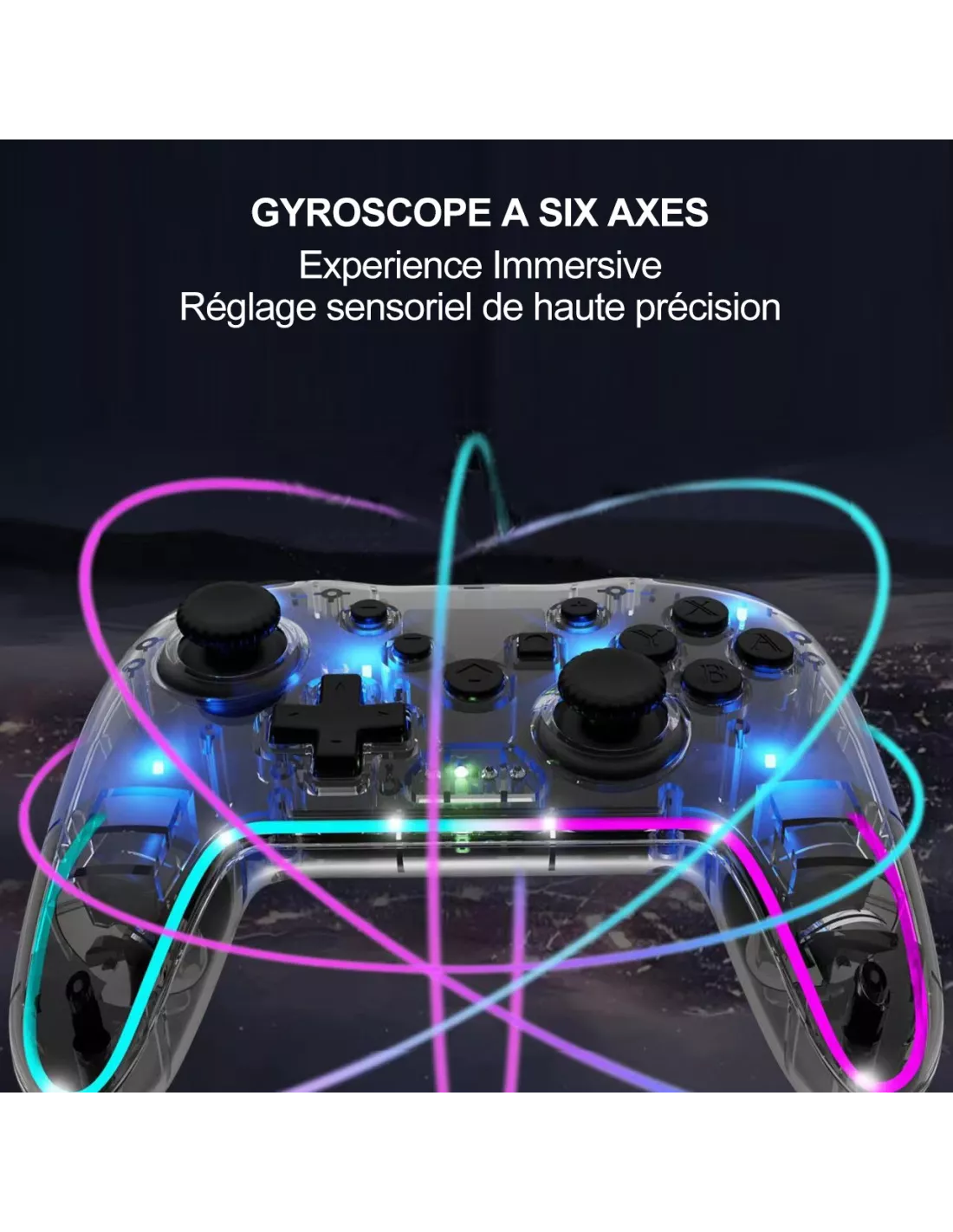 Lighted Game Controller PRO HD Wireless Vibes for Nint...