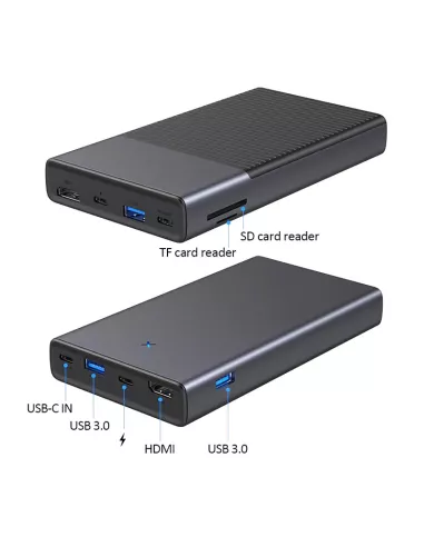 HUB USB C MC30 Pro - 7 in 1 with enclosure for SDD-HDD hard disk 2....