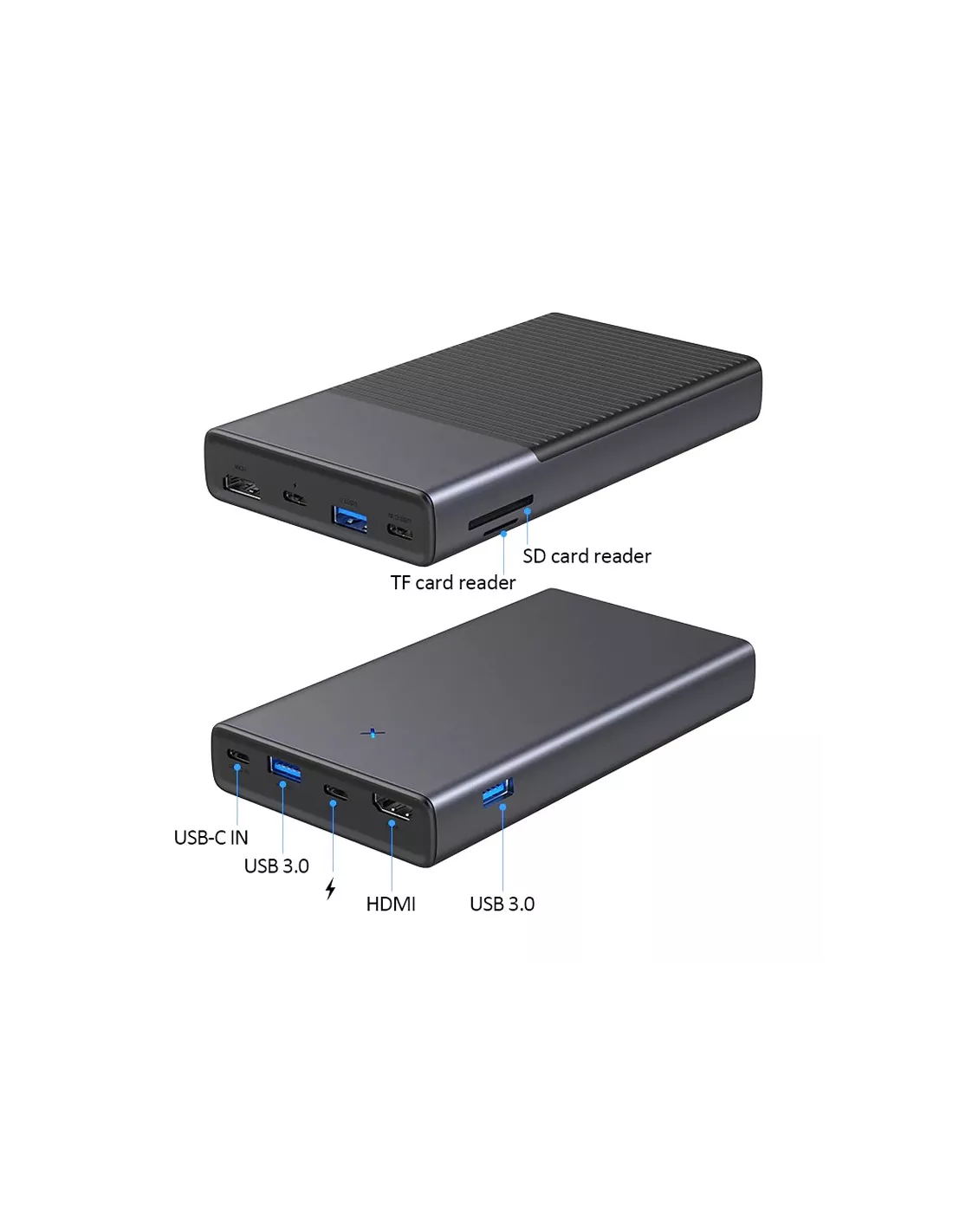 HUB USB C MC30 Pro - 7 in 1 with enclosure for SDD-HDD hard disk 2....