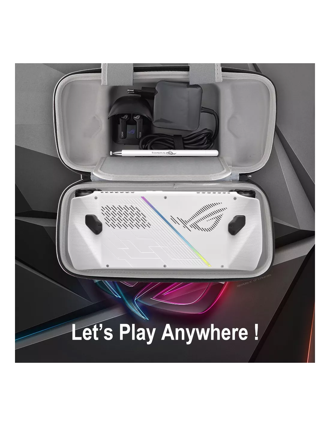 Dedicated Asus ROG Ally Rigid Shockproof Case with Stylus and...